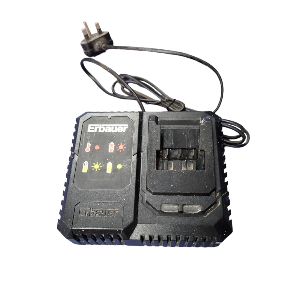 Pre-owned Erbauer EXT 18V 4Ah Li-ion Genuine Battery + charger - Own4Less